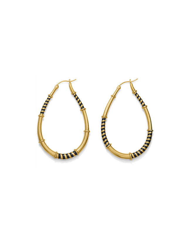 Tear Drop Earring with Striped Enamel Details – MYAMIA